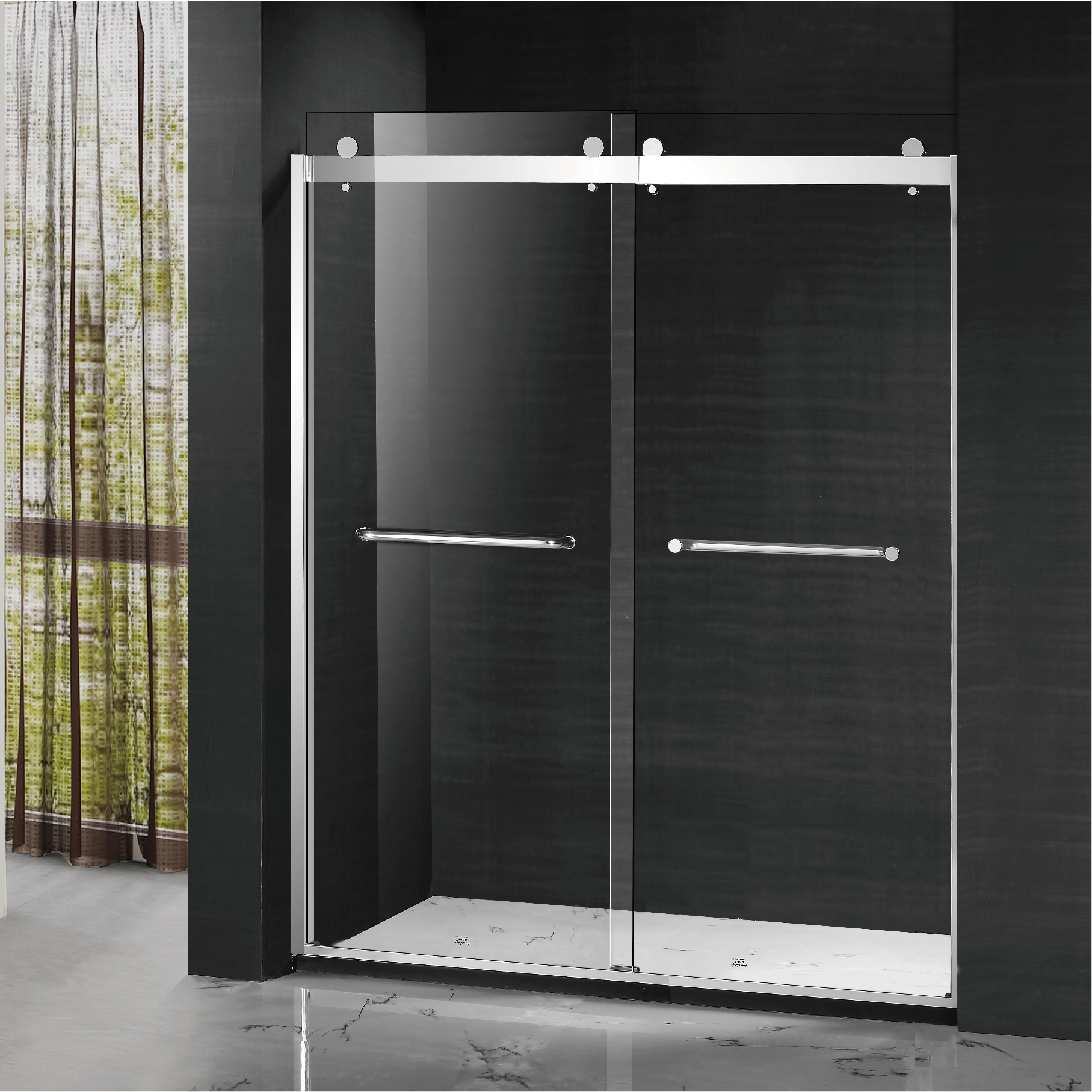 Frameless Custom Barn Style Sliding Bypass Shower Doors Hx421 A Buy